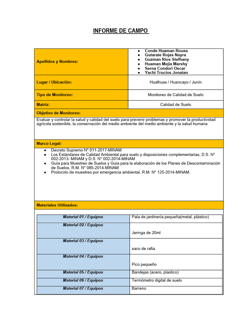 Informe de Campo | PDF | Entorno natural | Naturaleza