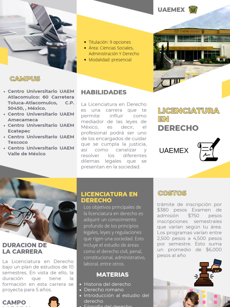 Triptico Derecho Uaemex | PDF | Justicia | Crimen y violencia