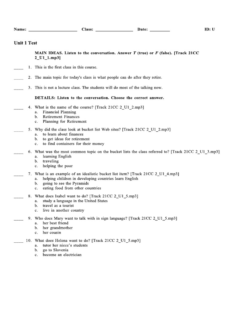 U1 Test | PDF