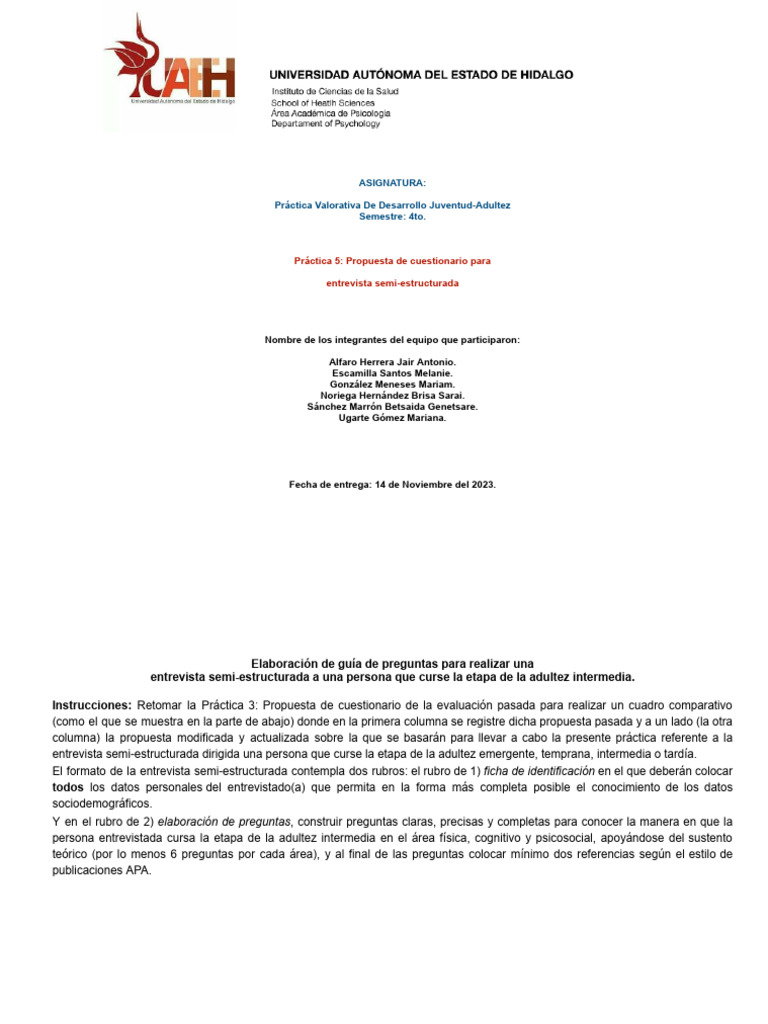 Práctica 5_ Propuesta de cuestionario para entrevista semi-estructurada ...