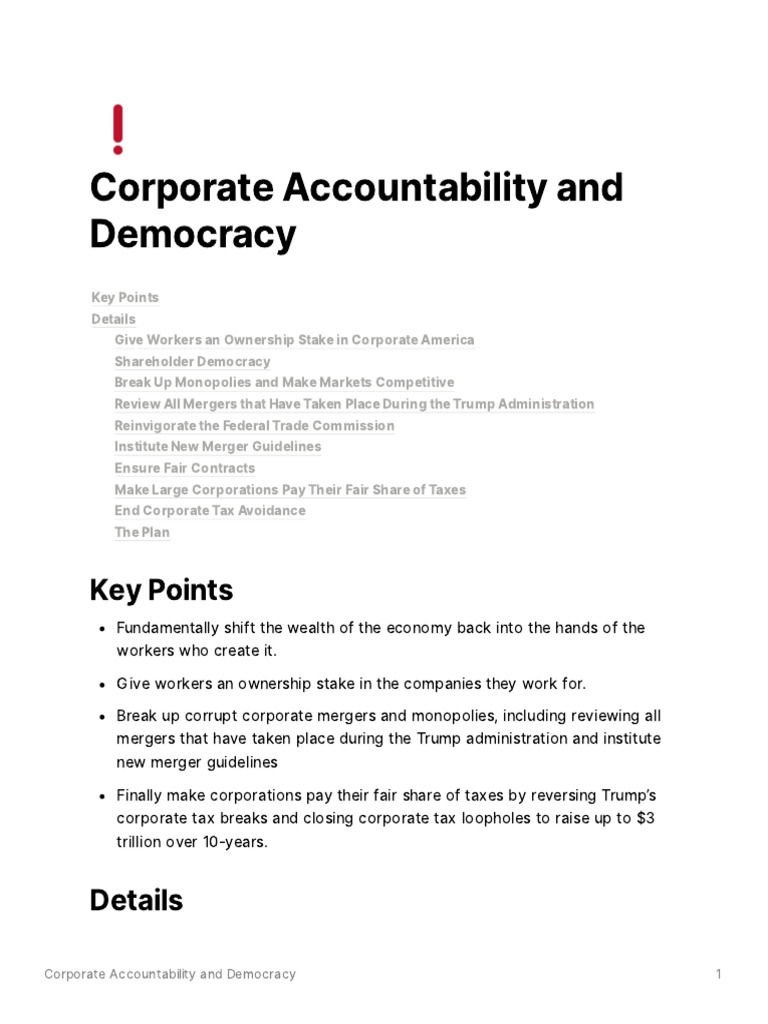 Corporate Accountability for Workers | PDF | Federal Trade Commission ...