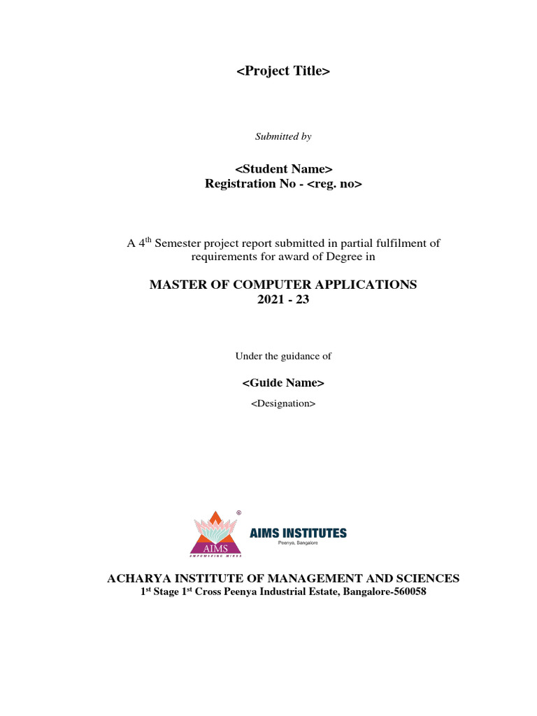 Project Report Template 2023.docx-1 | PDF | Academic Degree