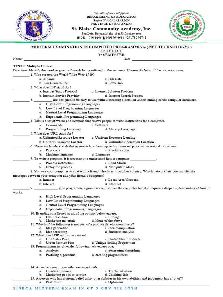 Midterms CP3 | PDF | Computer Programming | Computer Program