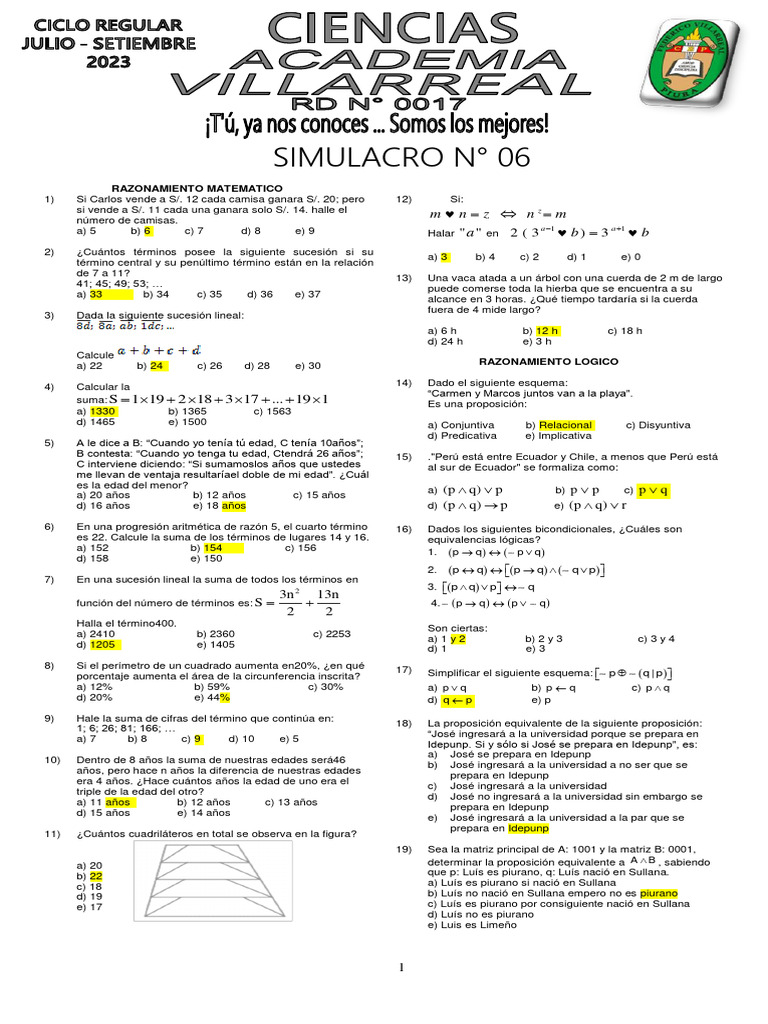 CC 06 Claves | PDF | Matemáticas