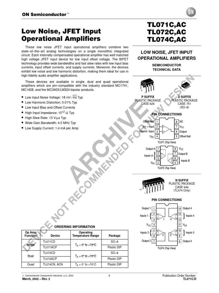 TL072 | PDF | Operational Amplifier | Amplifier