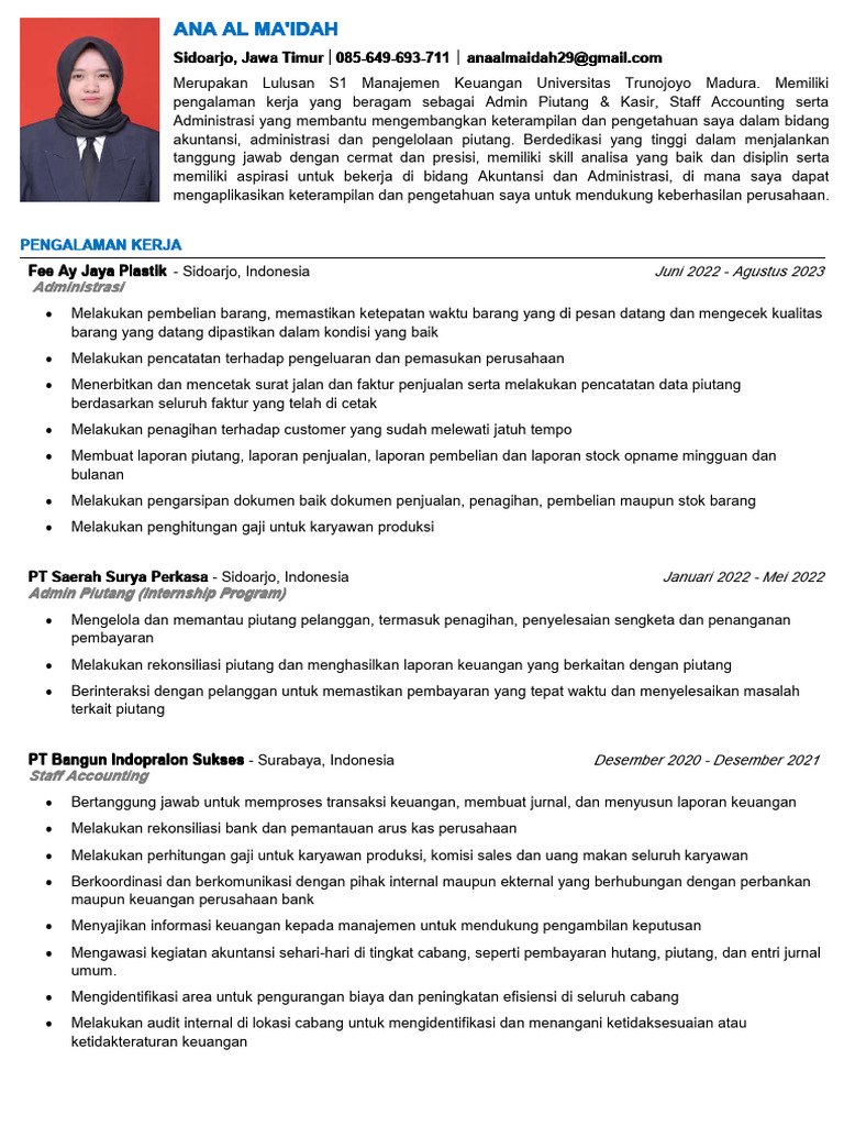 Contoh Resume | PDF