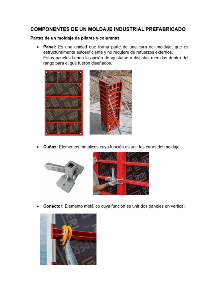 Componentes del Moldaje Industrial | PDF | Viga (Estructura) | Ciencias ...