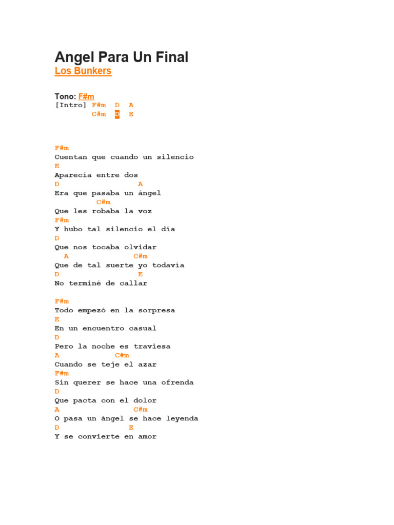 Angel para Un Final Los Bunkers | PDF | Arte