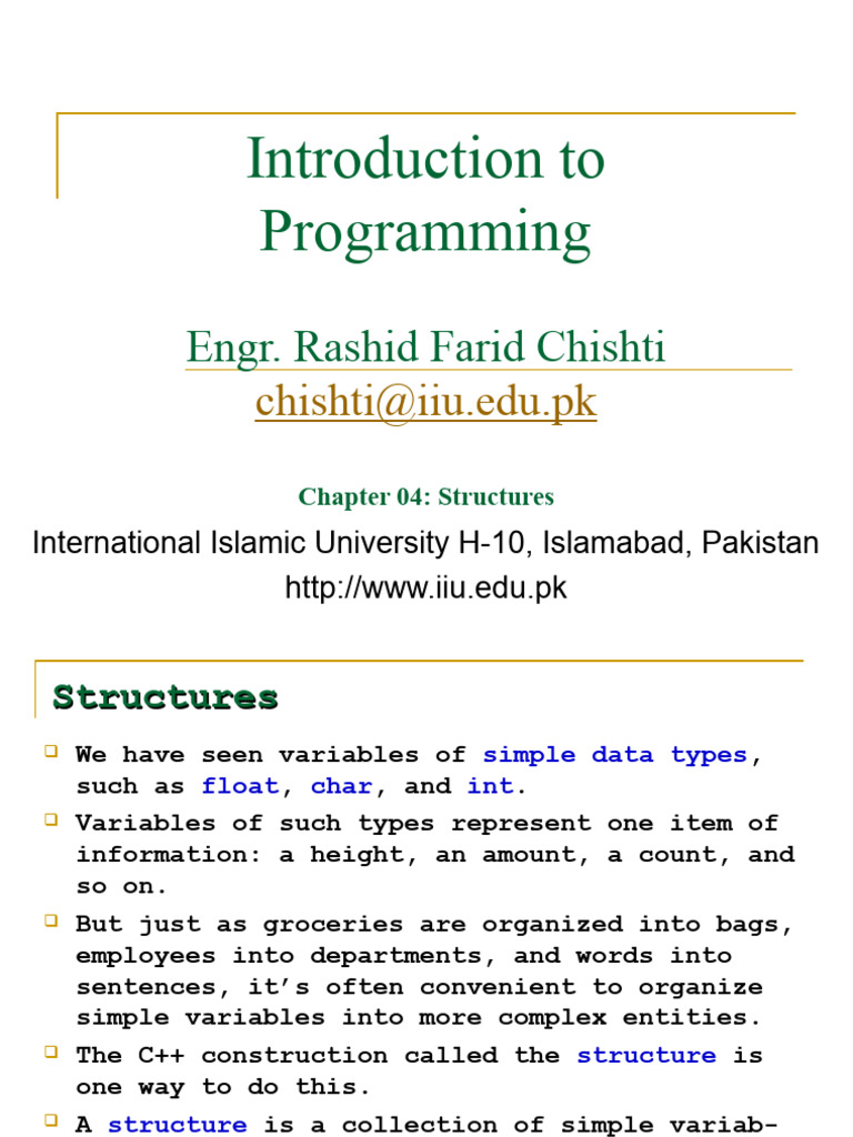 Ch04 Structures Pdf Namespace Integer Computer Science