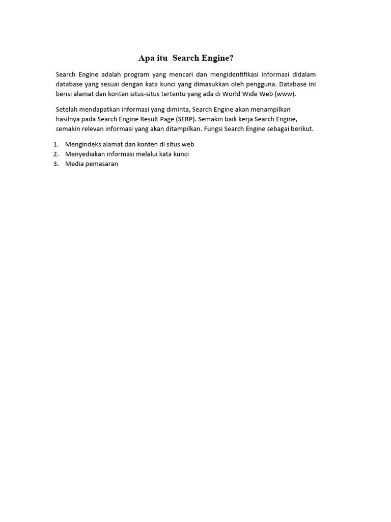 Apa Itu Search Engine | PDF
