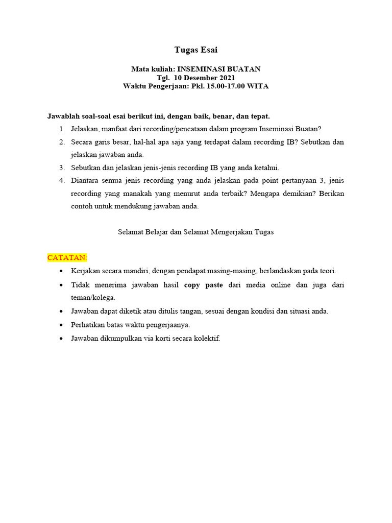 Tugas Esai IB-2021 | PDF