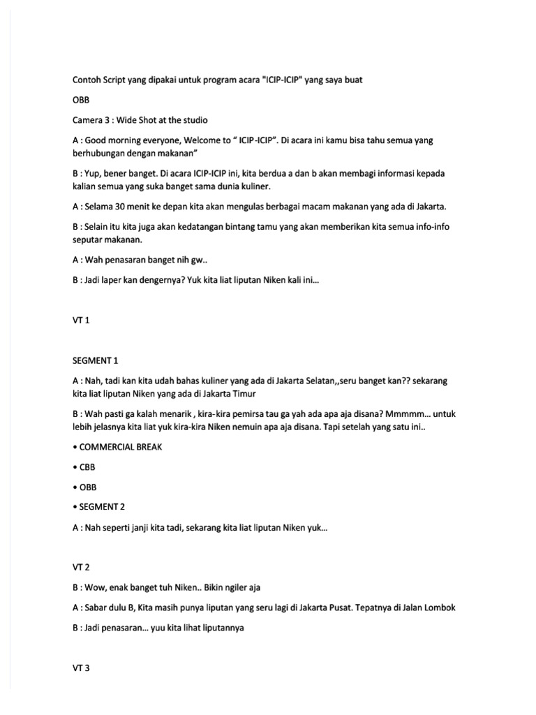 PDF Contoh Script Acara Kulinerdocx Compress | PDF