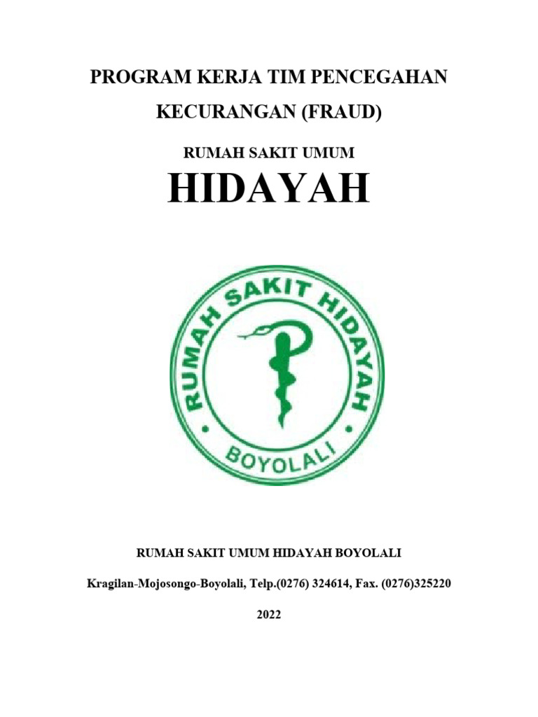 Program Kerja Tim Anti Fraud RSU Hidayah | PDF