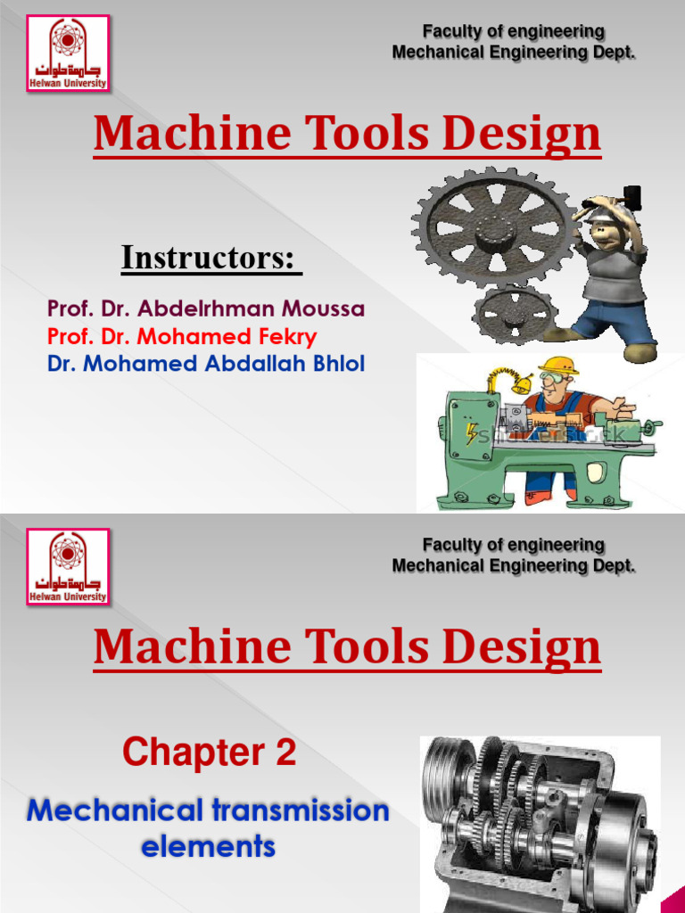 Lecture 2 Machine Tools Design - Chapter 2 | PDF | Gear | Mechanics