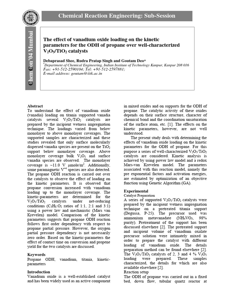 CHEMCON - 2004 - Power Point Presentation | PDF | Catalysis | Chemical ...