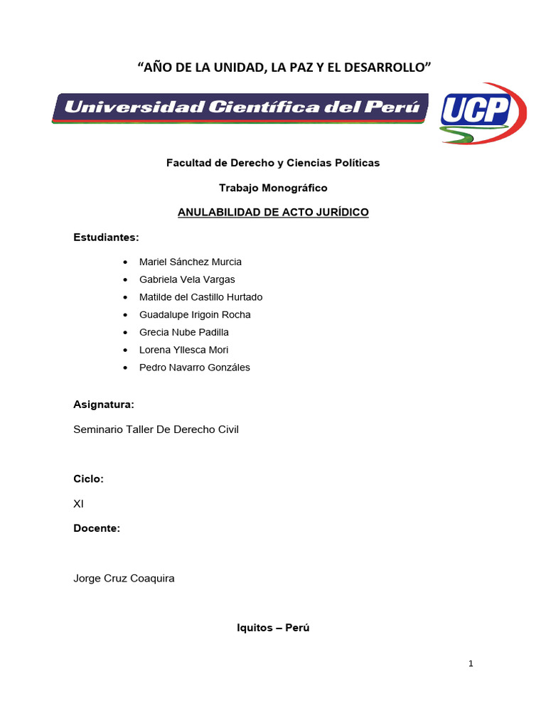 Anulabilidad de Acto Jurídico | PDF | Nulo (ley) | Intención (Derecho Penal)
