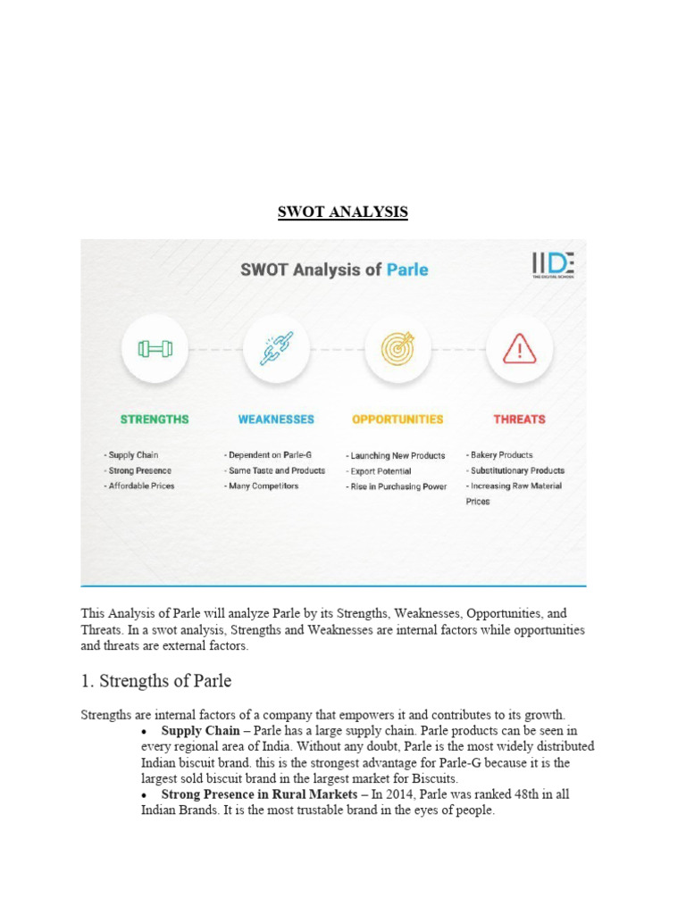 SWOT ANALYSIS parle | PDF | Brand | Swot Analysis
