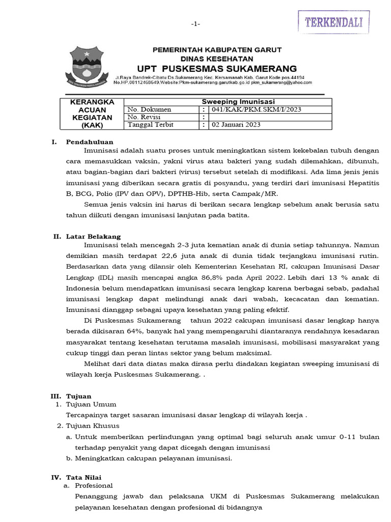 Sweeping Imunisasi | PDF