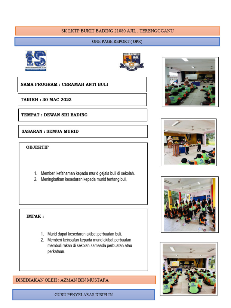 Ceramah Anti Buli 2023 | PDF