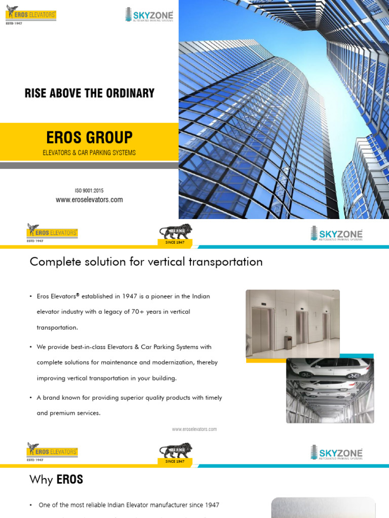 Corporate Presentation EROS GROUP 100321 | PDF | Elevator | Physical ...