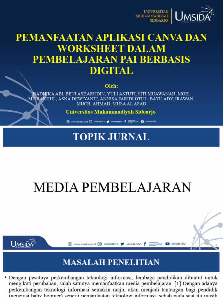 PEMANFAATAN APLIKASI CANVA DAN WORKSHEET DALAM PEMBELAJARAN PAI BERBASIS DIGITAL | PDF