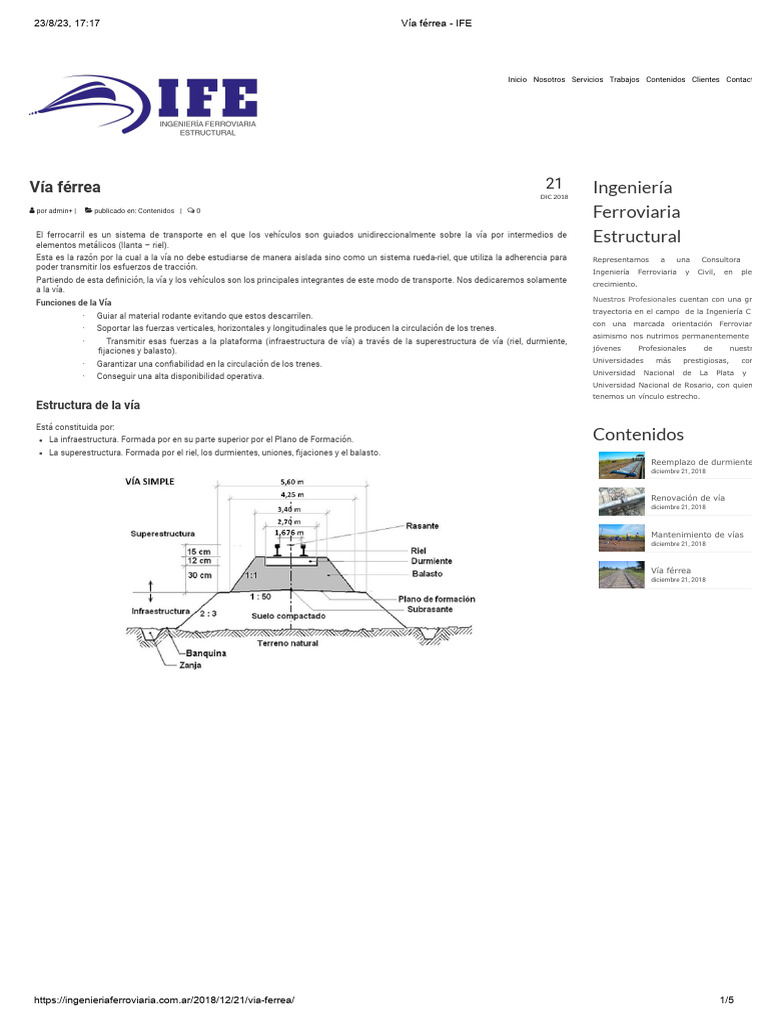 Vía Férrea - IFE | PDF | Transporte | Infraestructura de transporte