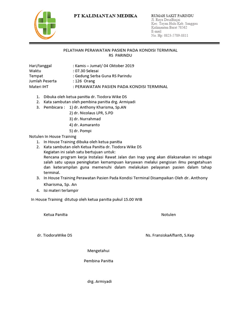 NOTULEN IHT Terminal | PDF