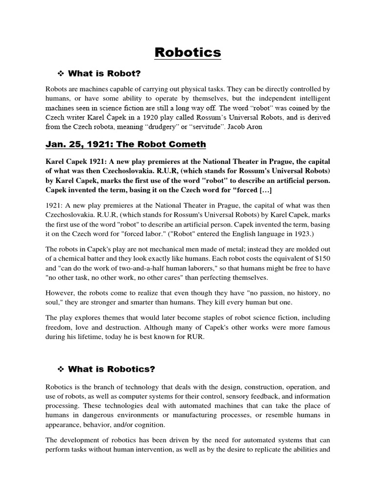 Robotics | PDF | Robotics | Robot