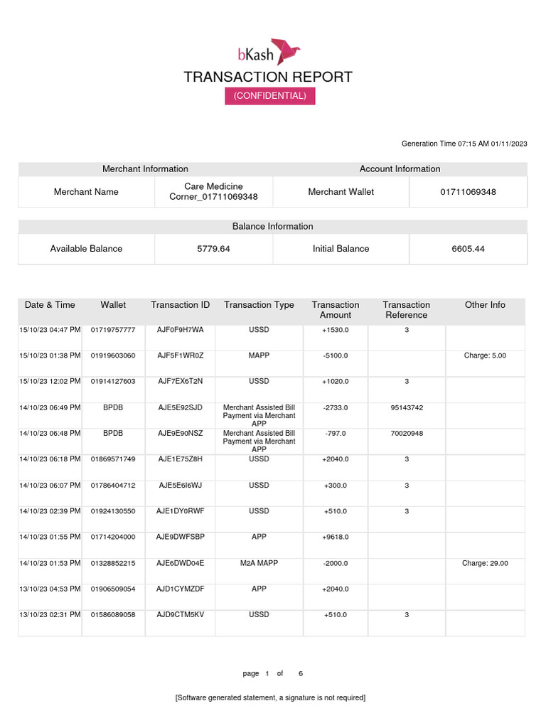 Merchant Transaction Report Summary | PDF | Application Software ...