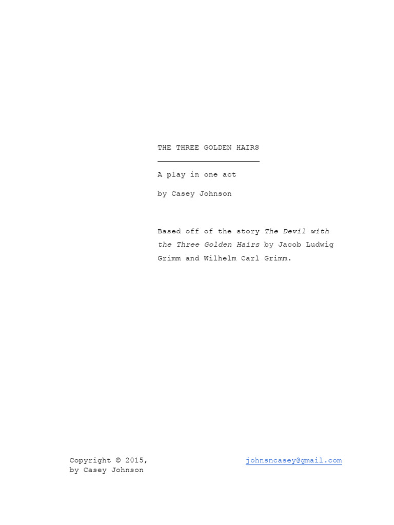 The Three Golden Hairs | PDF