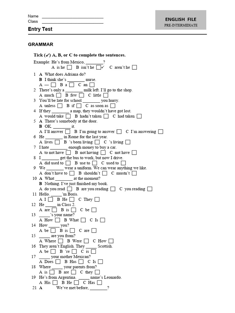 B1 - PRE-intermidate | PDF