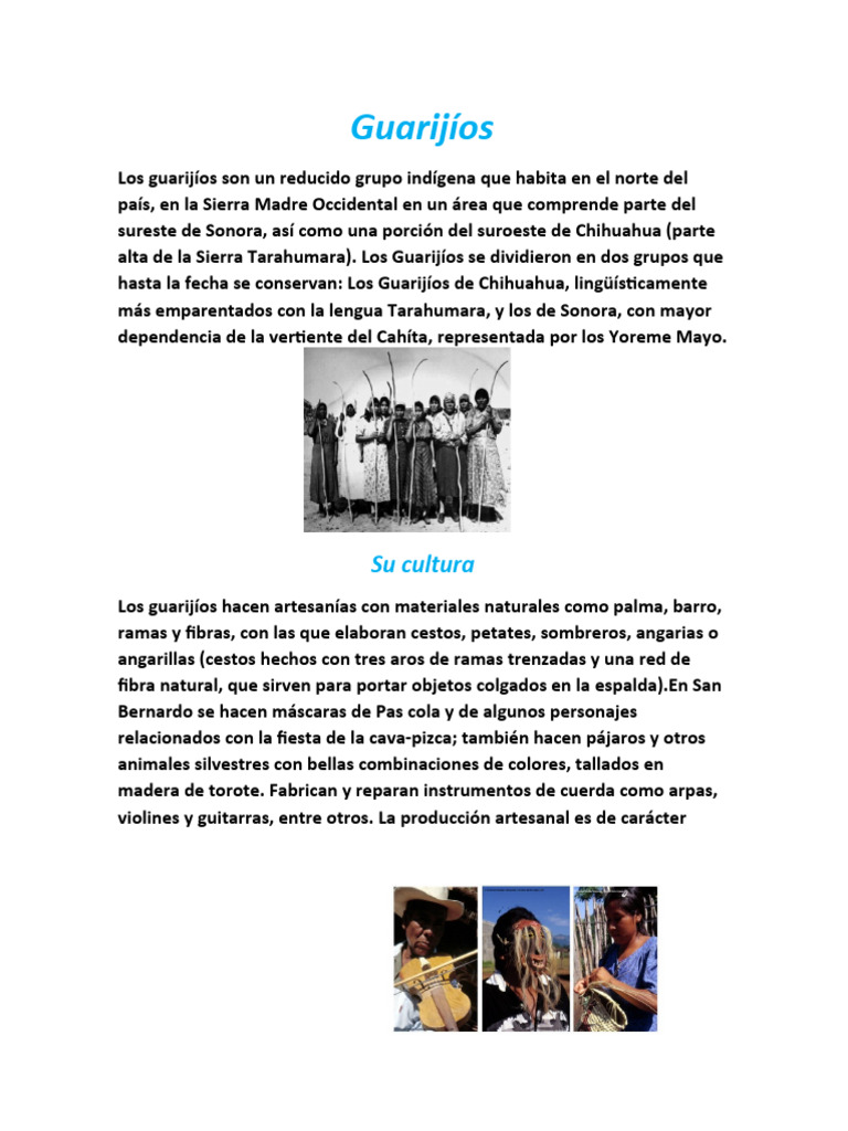 Cultura y Tradiciones de los Guarijíos | PDF | Maíz | Carnaval