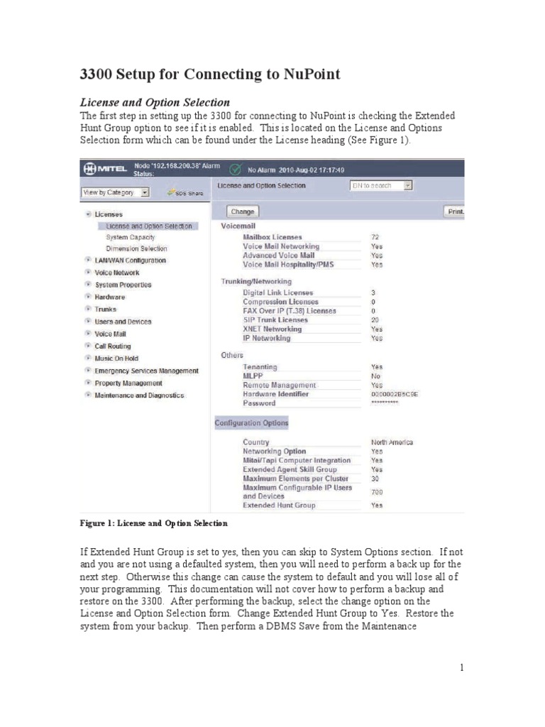 3300 Setup For Connecting To NuPoint | PDF | Voicemail | Email