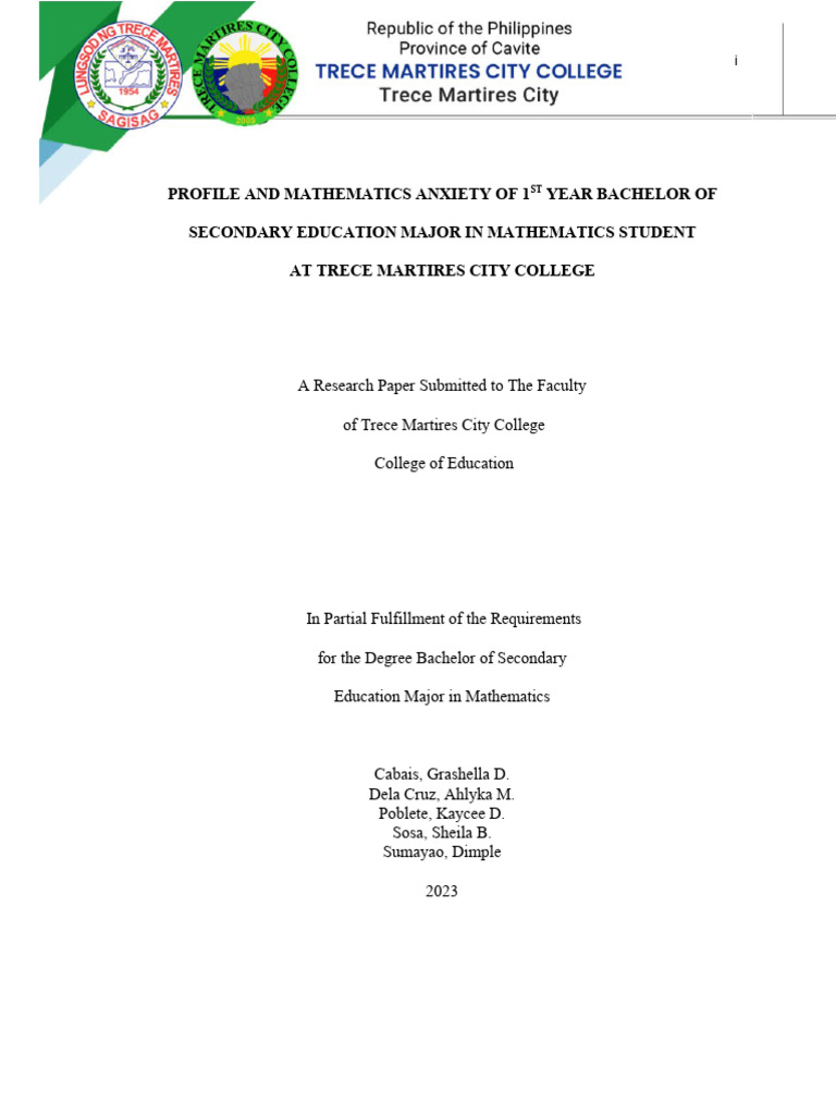 Profile and Math Anxiety Pre | PDF | Mathematics | Statistics