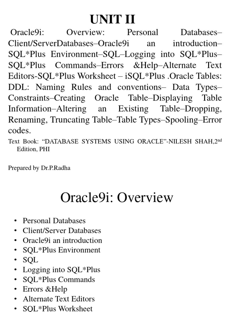 Unitii DBMS | PDF | Databases | Sql Unitii DBMS | PDF | Databases | Sql