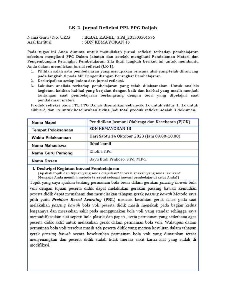 Produk Bahan Refleksi - Ikbal Kamil - 201503501576 | PDF | Karier & Perkembangan | Bisnis