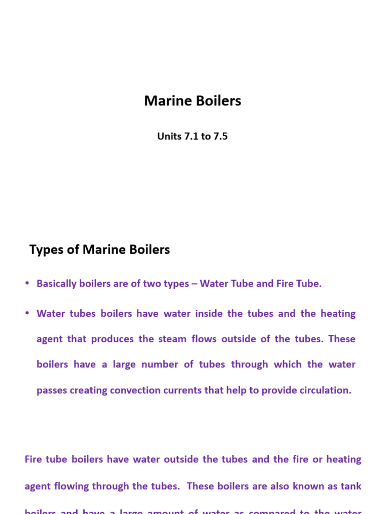 Types of Marine Boilers Explained | PDF | Water | Chemistry
