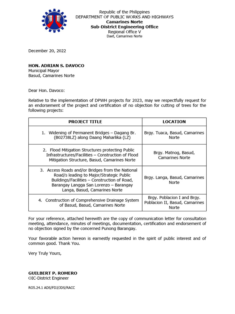 Letter To LGU - Cutting of Trees | Download Free PDF | Government ...