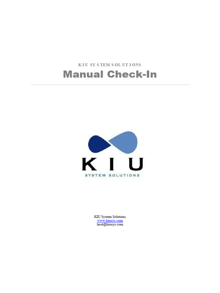 Manual del Sistema KIU: Check-In y Configuración | PDF | Aeroespacial ...