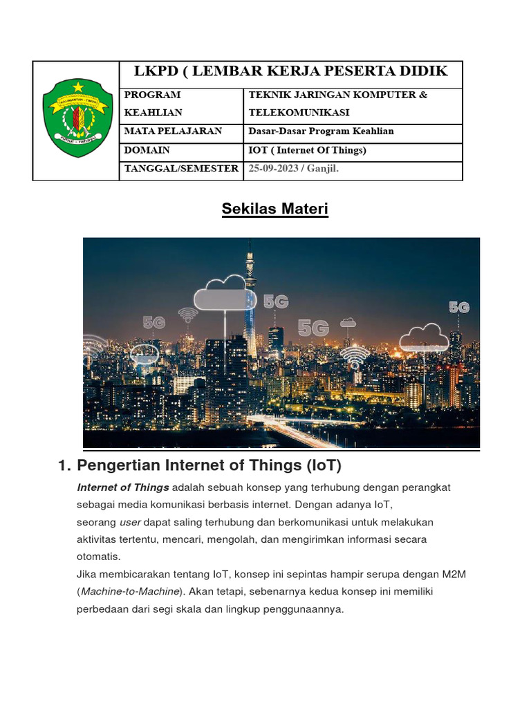 LKPD IOT X TJKT | PDF