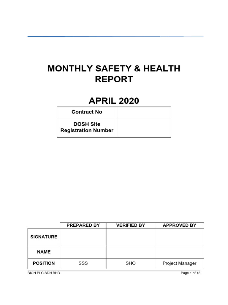 HSE Monthly Report | Download Free PDF | Occupational Safety And Health | Safety