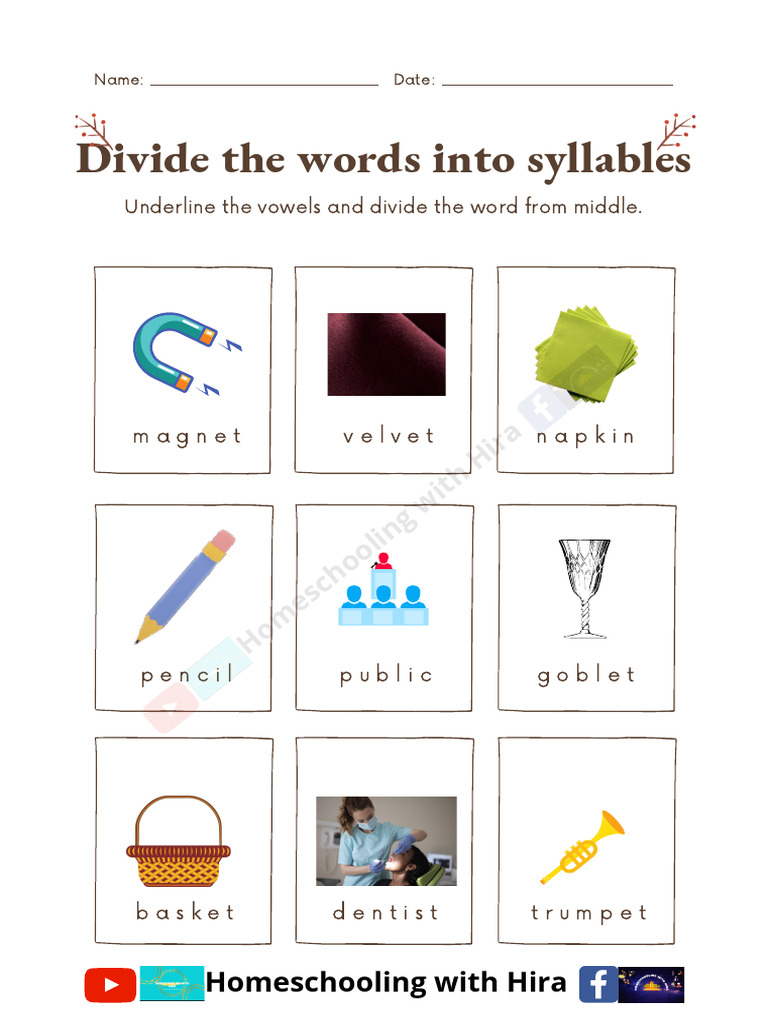 Syllable Division Worksheet | PDF