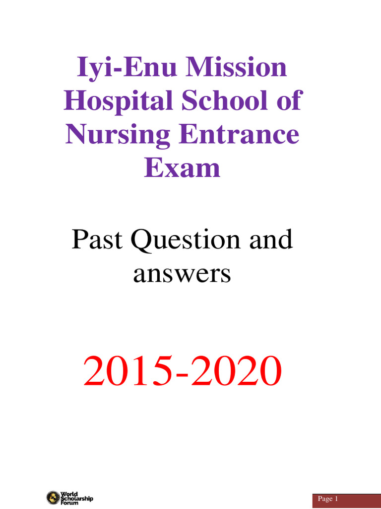 Iyi-Enu School of Nursing Past Question and Answers | PDF | Chemical ...