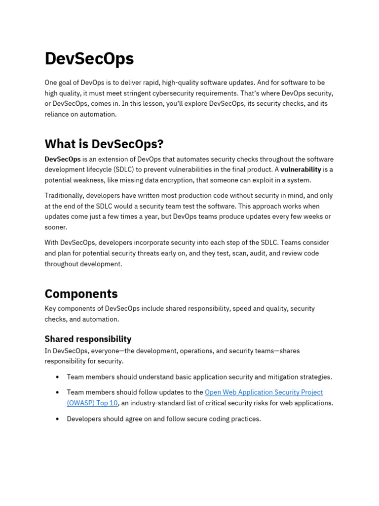 DevSecOps reading | PDF | Security | Computer Security