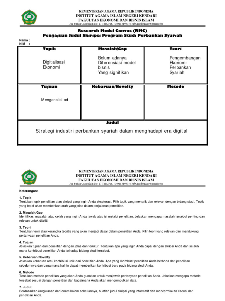 Research Model Canvas | PDF