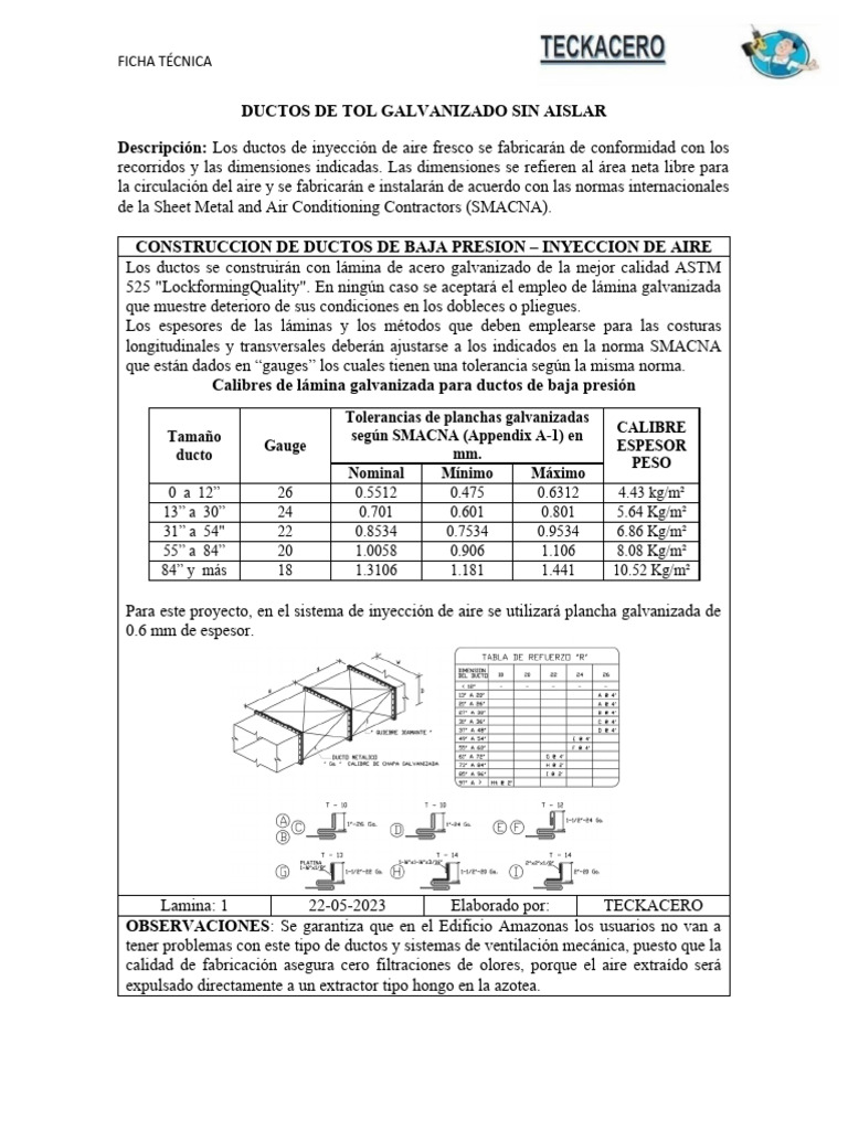 Ficha Tecnica Rev01 | PDF | Ventilación (Arquitectura) | Materiales de construcción