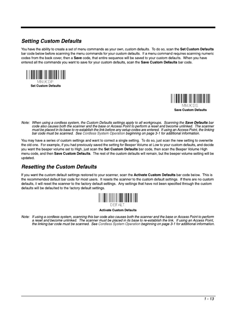Barcode Reset Configuration | PDF