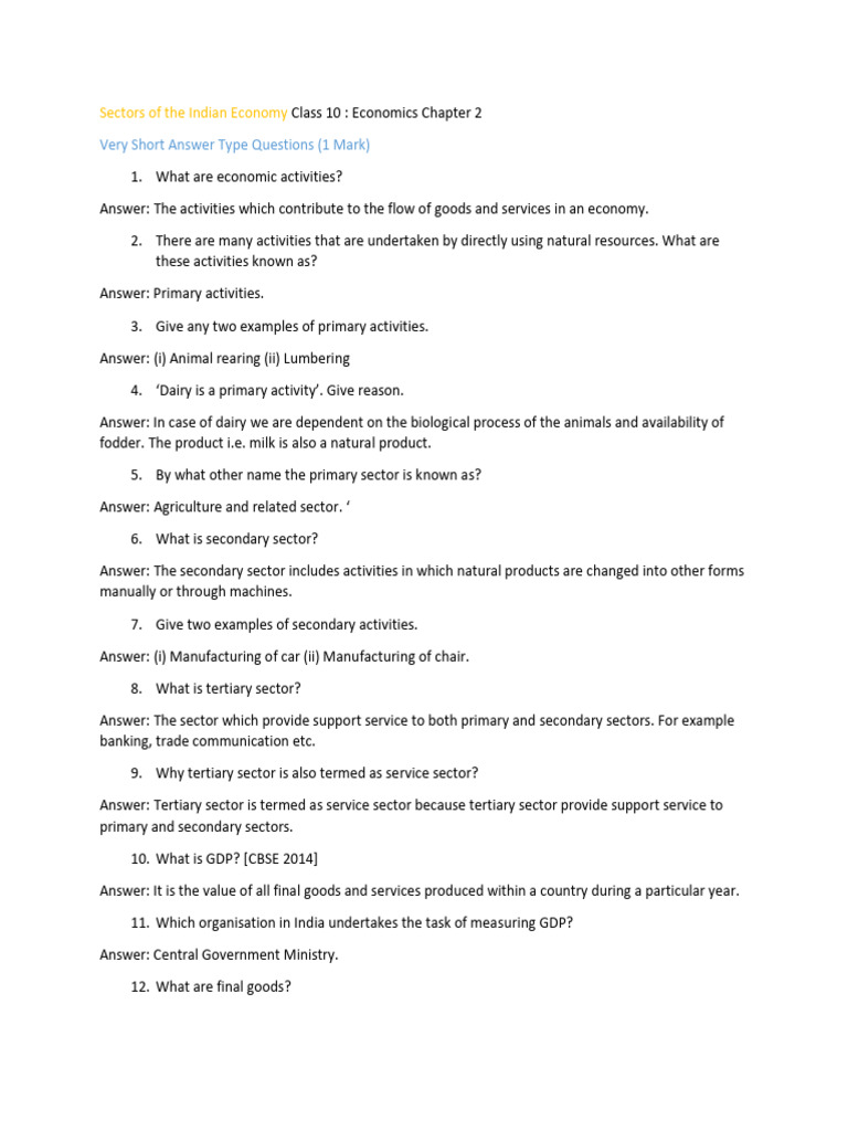 SST Work Sheet | PDF | Employment | Economy Of India