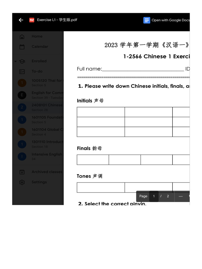 Exercise Lesson1-5 | PDF | Languages Of Southeast Asia | Languages