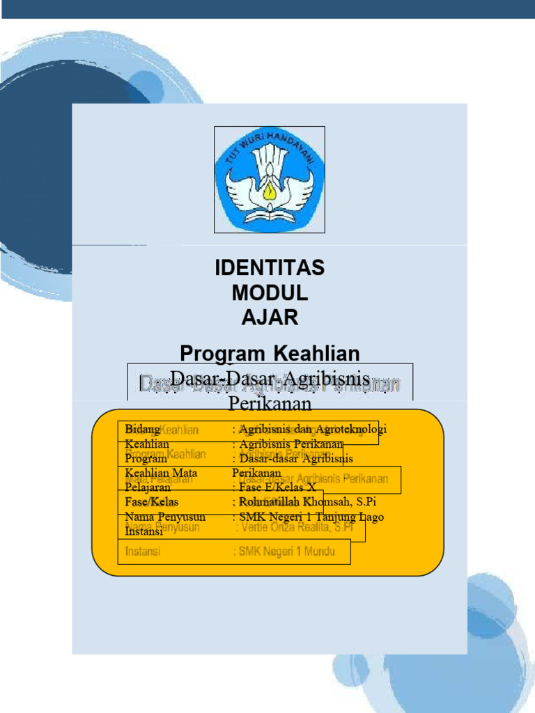 Modul Ajar Dasar-Dasar Agribisnis Perikanan - Karakteristik Komoditas Perikanan - Fase E | PDF